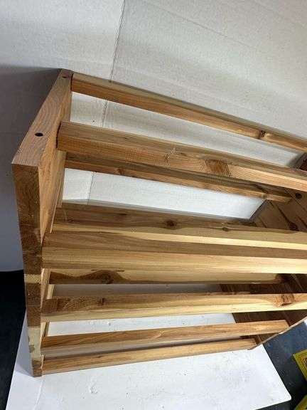 Cedar Shoe Rack - Kaufman Realty & Auctions