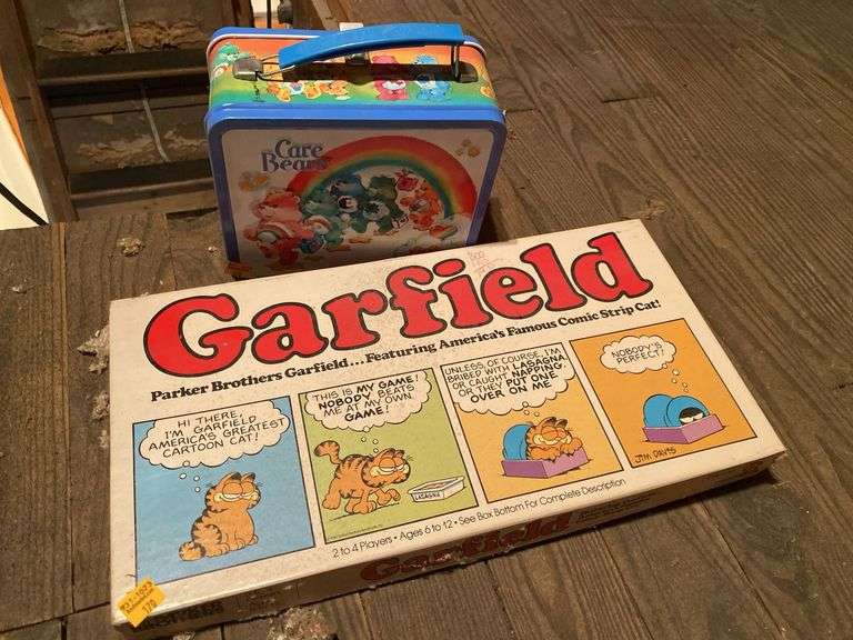 Garfield Board Game and Care Bears Lunch Box - Kaufman Realty & Auctions
