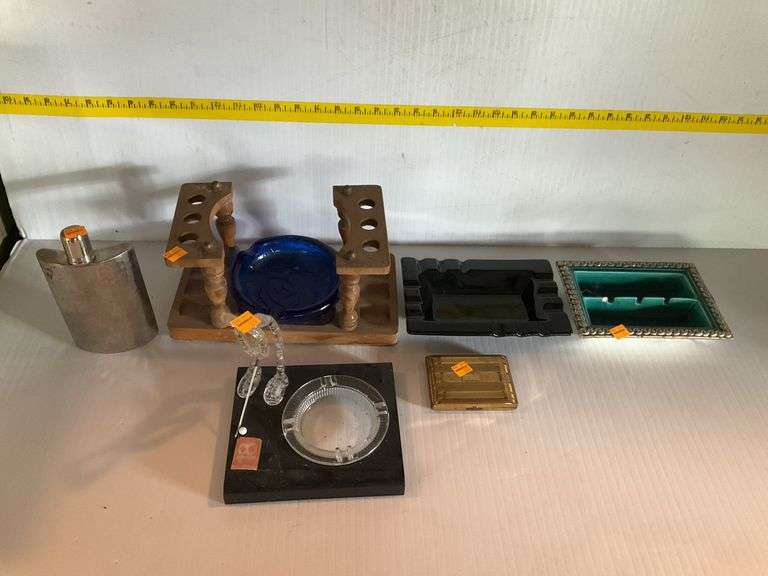Vintage Ashtrays, Flask - Kaufman Realty & Auctions