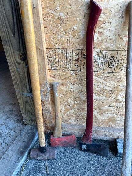 Sledge, (2) Axes, (2) Pickaxes and (3) Pick Axe Heads - Kaufman Realty ...