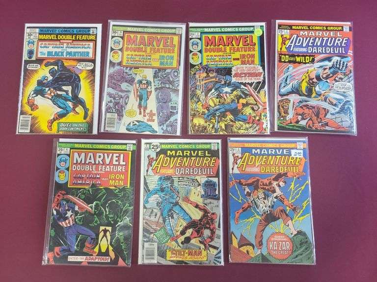 (7) Marvel Comics featuring Captain America, Iron Man, Dare Devil, and more - Kaufman Realty ...
