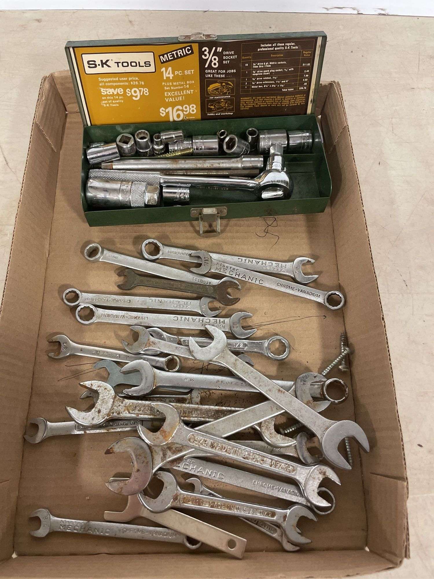 SK tools partial socket set & misc. wrenches - Kaufman Realty & Auctions