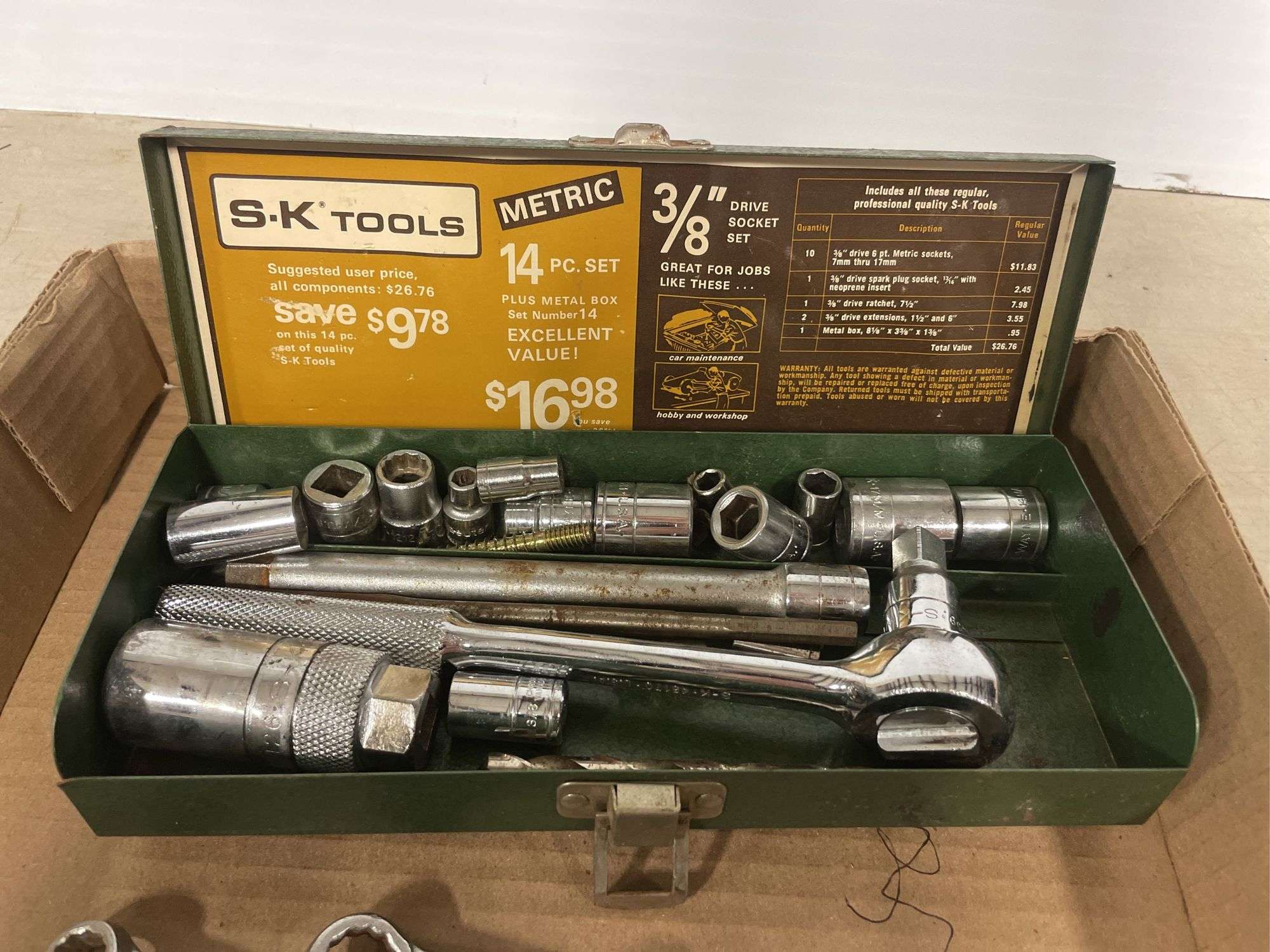 SK tools partial socket set & misc. wrenches - Kaufman Realty & Auctions