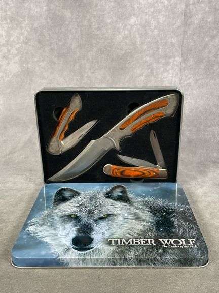 TIMBER WOLF CUSTOM KNIFE SET IN DISPLAY TIN MODEL TW336 - Kaufman ...