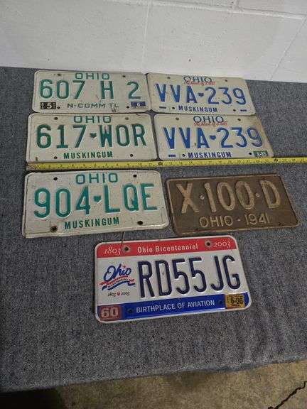 LOT OF OHIO LICENSE PLATES INCLUDING 1941 - Kaufman Realty & Auctions