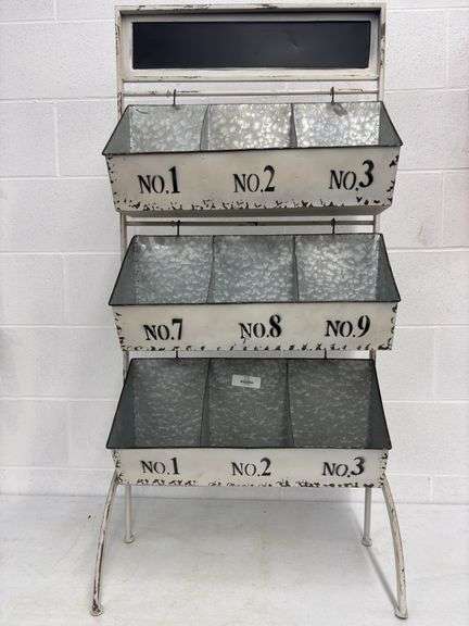 Metal Vintage Style Display Rack 24”W 48” H - Kaufman Realty & Auctions