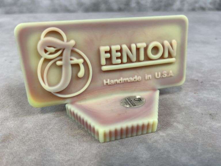 Fenton Logo Dealer Glass Sign - Kaufman Realty & Auctions