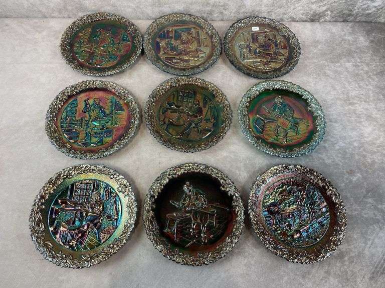 (9) Fenton Commemorative Plates w/Duplicates - Kaufman Realty & Auctions