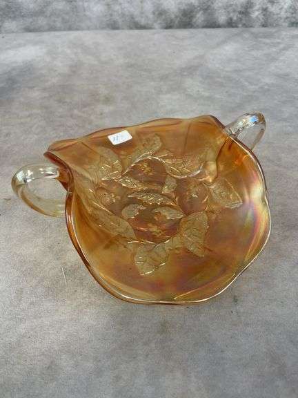 Millersburg Glass Holly Bonbon Isaac Benesch - Marigold - Kaufman ...