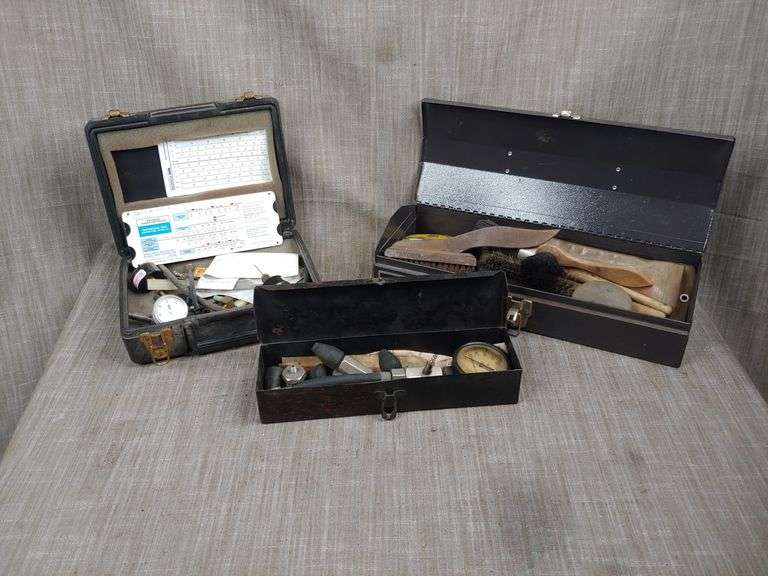 Tool boxes and contents includes brushes compression tester and ...