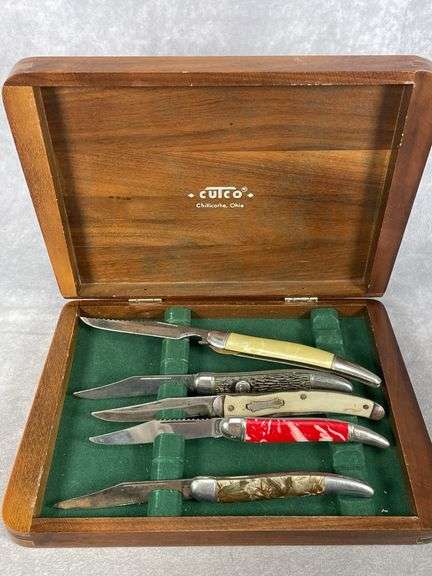 CUTCO DISPLAY BOX WITH MISC TOOTHPICK KNIVES (5) - IMPERIAL, IDEAL K ...
