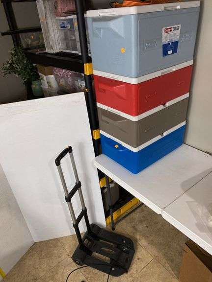 Coleman Chiller Stackable Chest Cooler Set of Four and Dolly - Kaufman ...