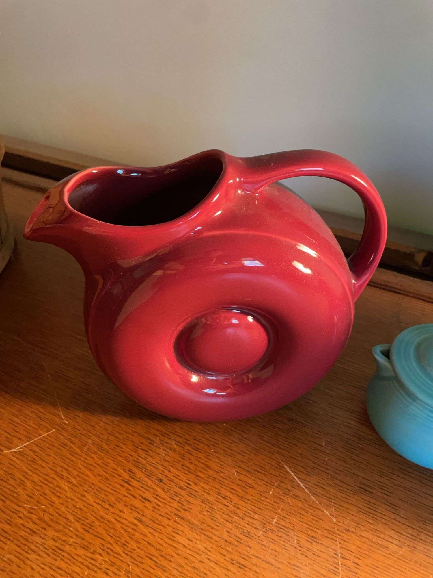 (2) Fiestaware pieces and Hall pitcher - Kaufman Realty & Auctions