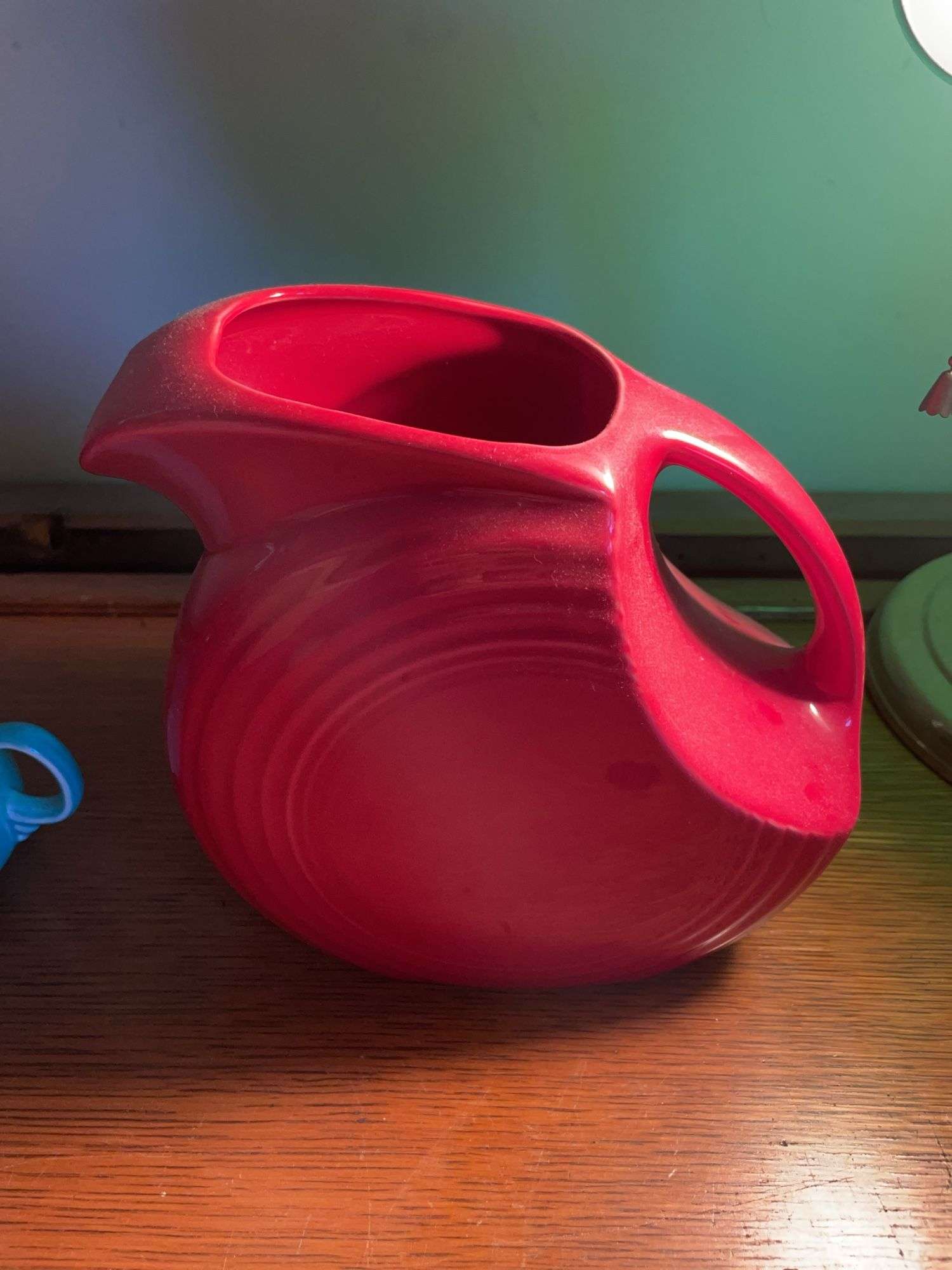 (2) Fiestaware pieces and Hall pitcher - Kaufman Realty & Auctions