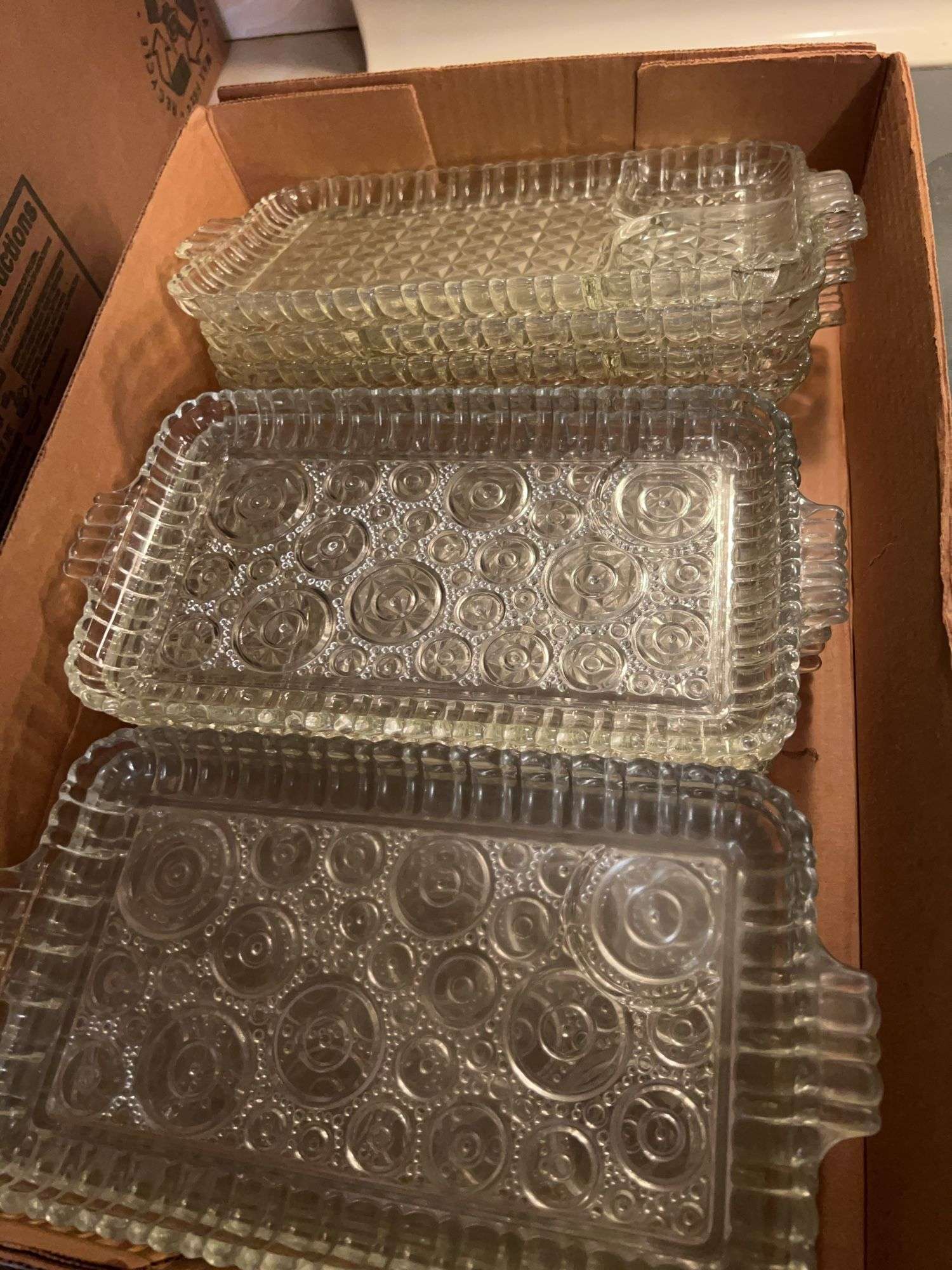 Vintage clear rectangular serving plates - Kaufman Realty & Auctions