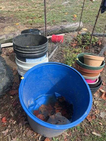 Assortment of Buckets and Tub - Kaufman Realty & Auctions