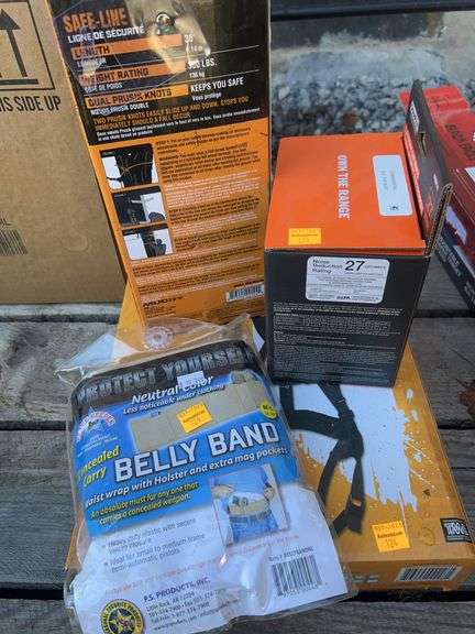 Electric Ear Muffs, Belly Band Gun Holster, Safe-Line Climbing Rope and ...