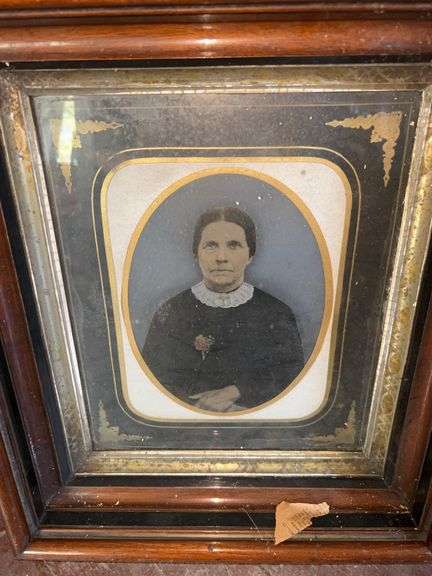 (3) Wooden Framed Antique Portraits - Kaufman Realty & Auctions