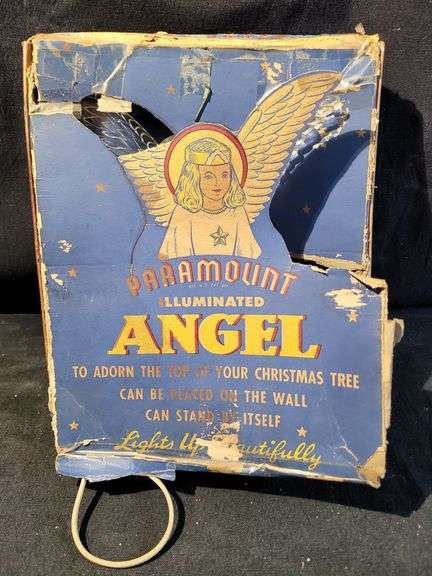 VINTAGE PARAMOUNT ILLUMINATED ANGEL TOPPER I ORIGINAL BOX - box as is ...