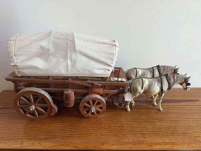 (2) Breyer Old Timer Horses No 200 w/ Lighted Wood Wagon - Kaufman ...