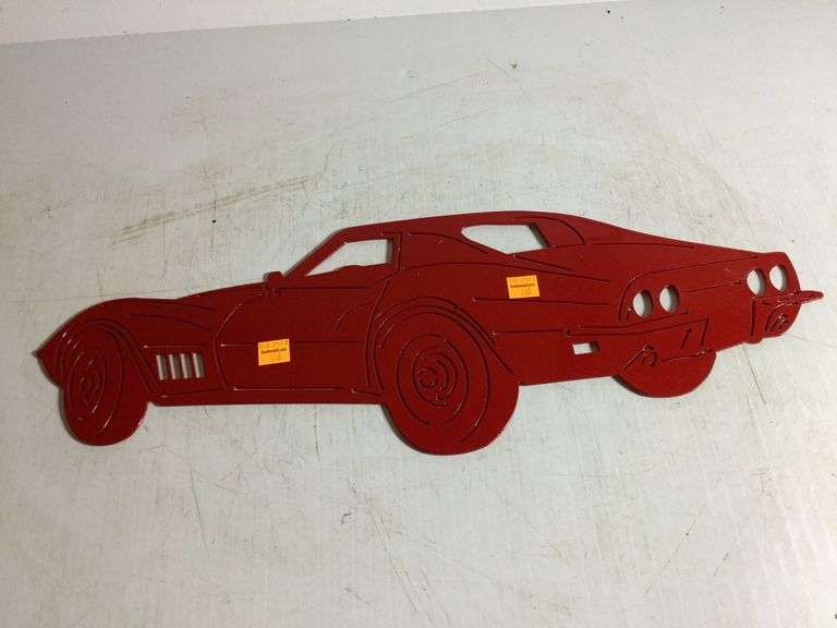 Metal Corvette Cut Out Sign - Kaufman Realty & Auctions