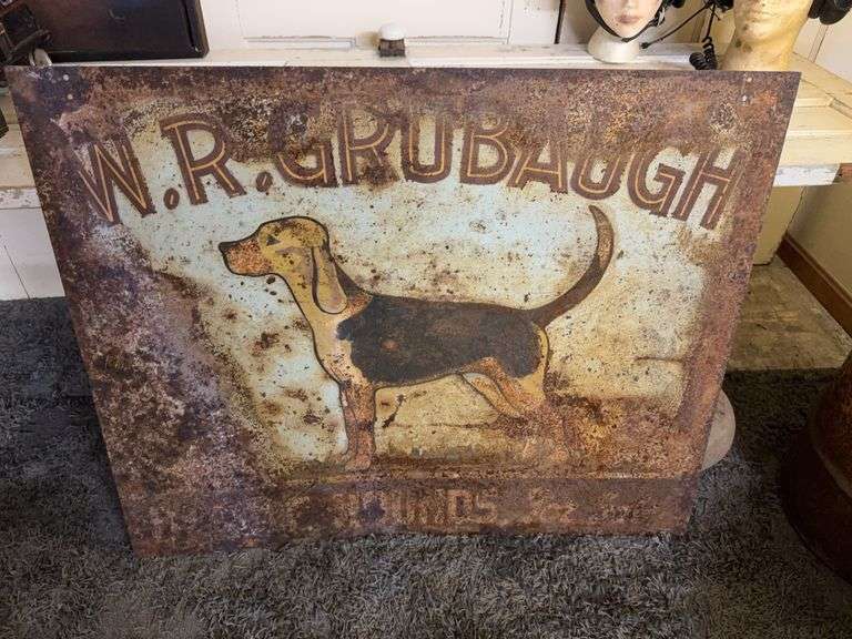ANTIQUE TIN SIGN - Kaufman Realty & Auctions