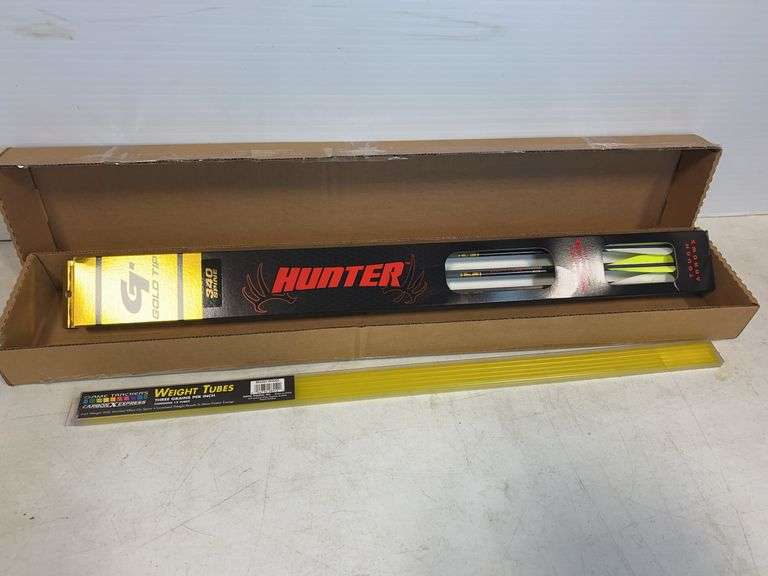 (6) Gold Tip Hunter Arrows w/ Weight Tubes - Kaufman Realty & Auctions