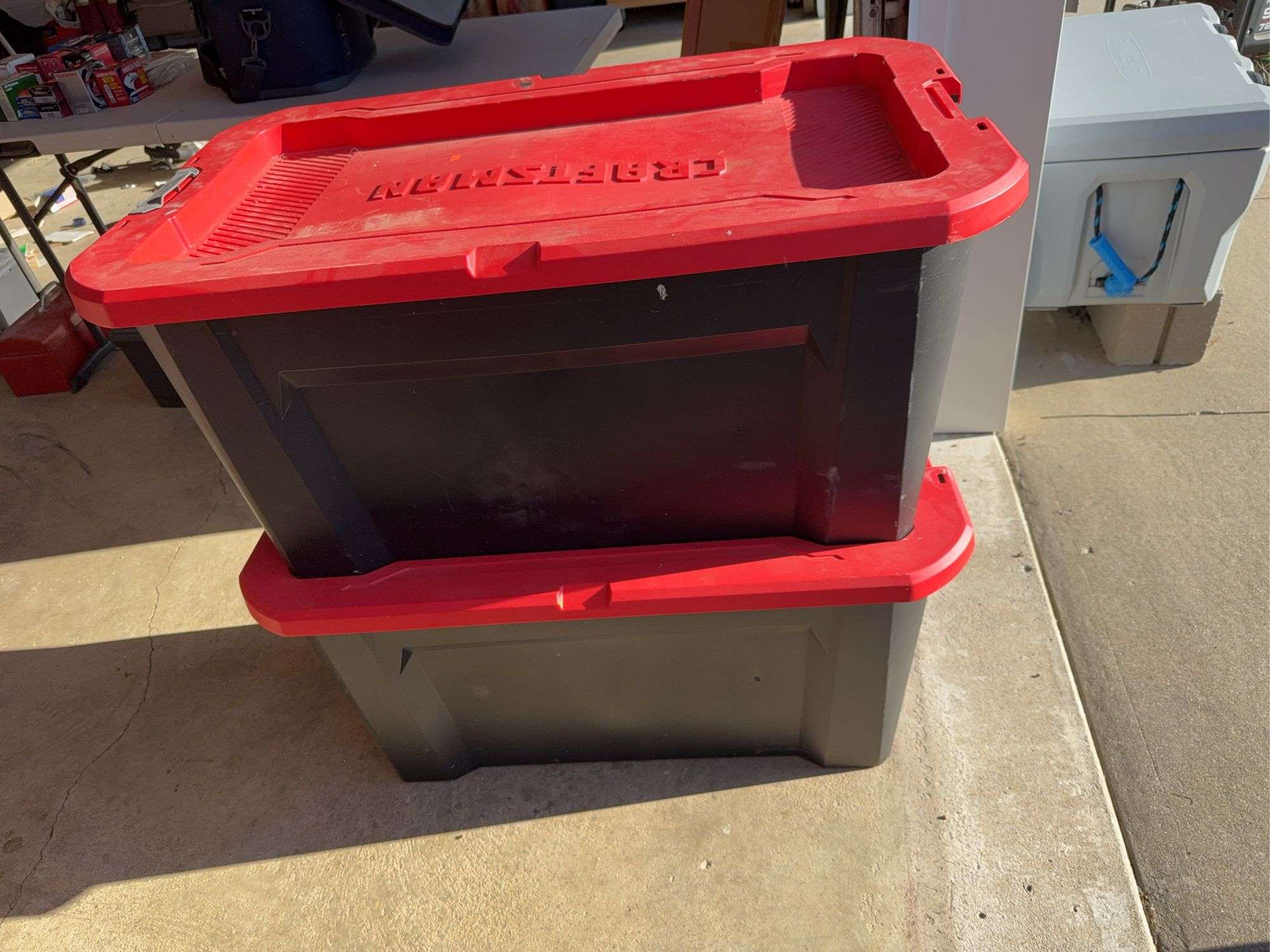 (2) Stackable Craftsman Totes - Kaufman Realty & Auctions