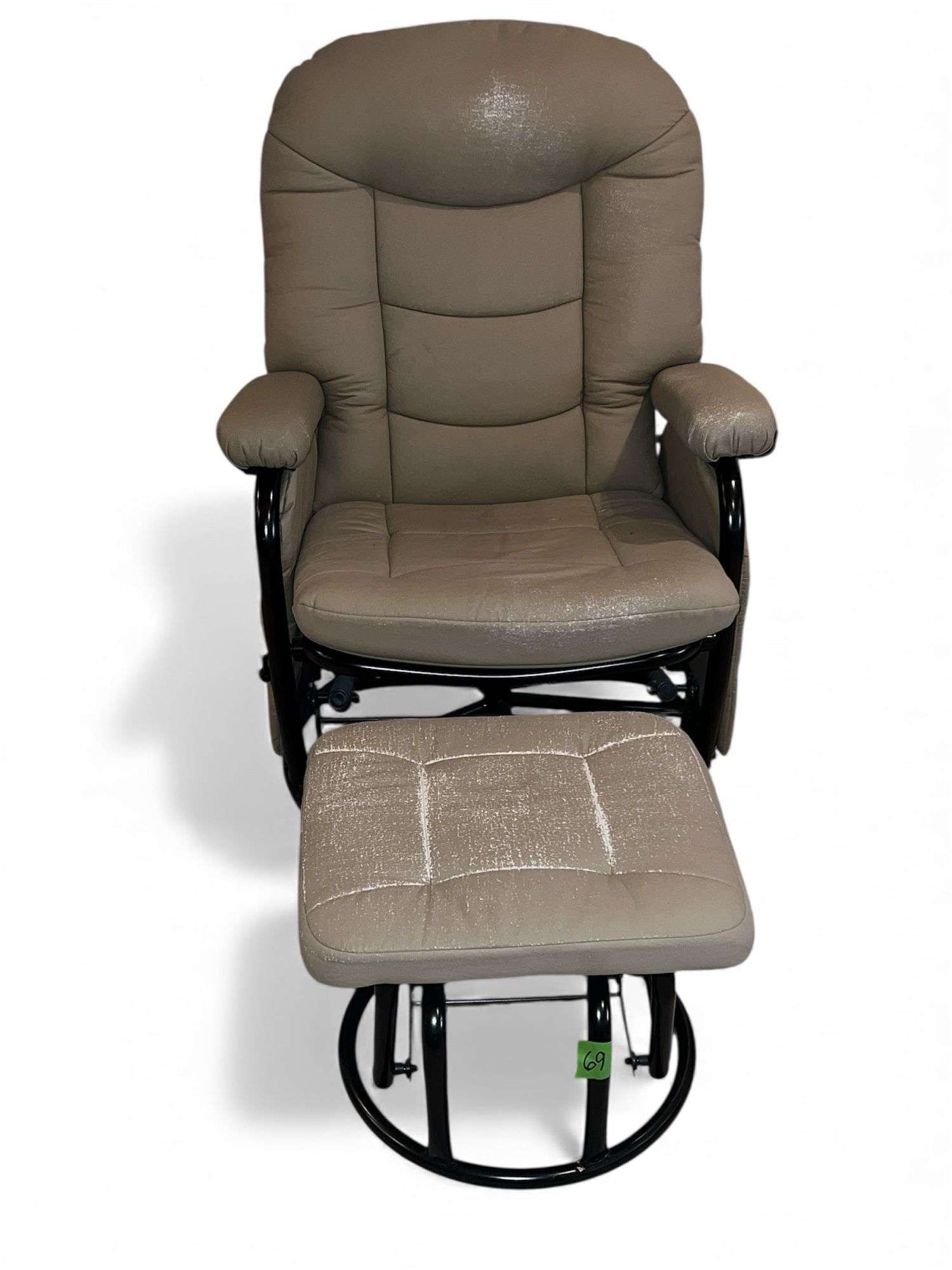 GLIDER ROCKER CHAIR WITH FOOT REST (some wear) - Kaufman Realty & Auctions
