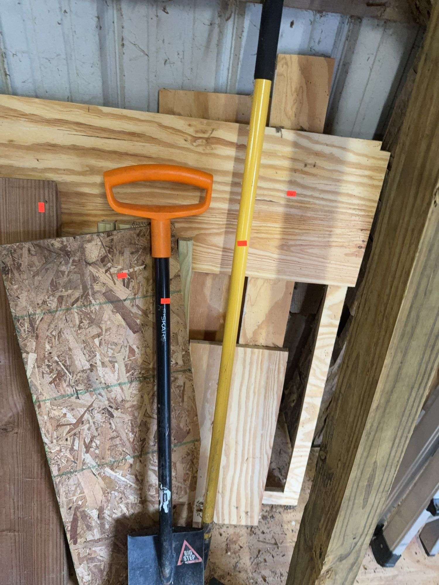 Treated 4x4 post and misc. Wood and hand tools - Kaufman Realty & Auctions