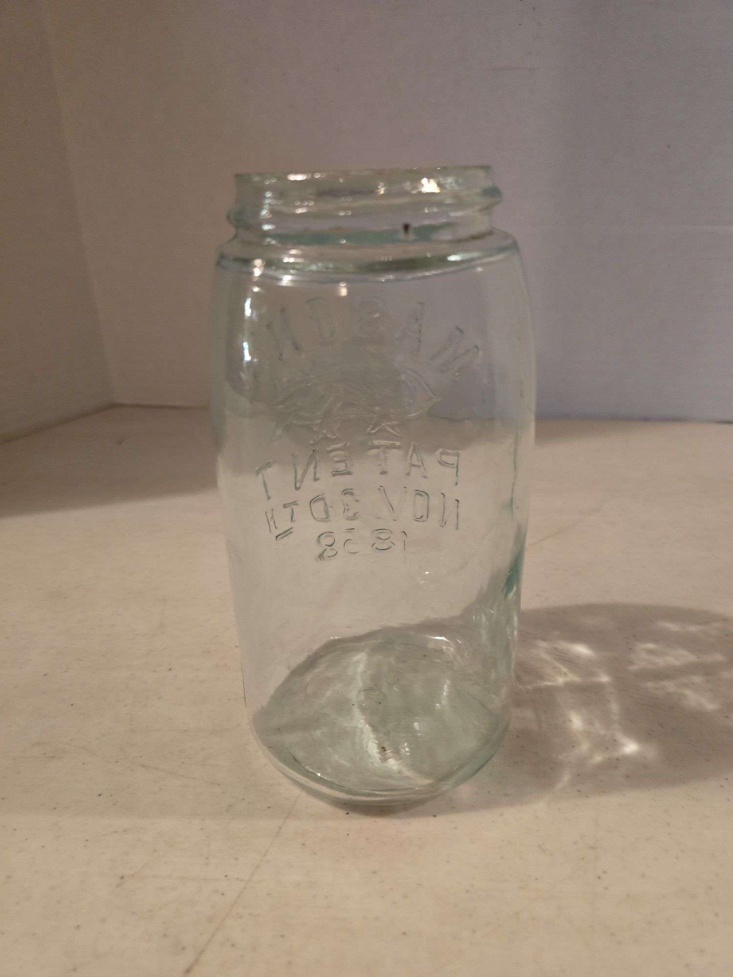PAT. 1858 GREEN MASON JAR - Kaufman Realty & Auctions