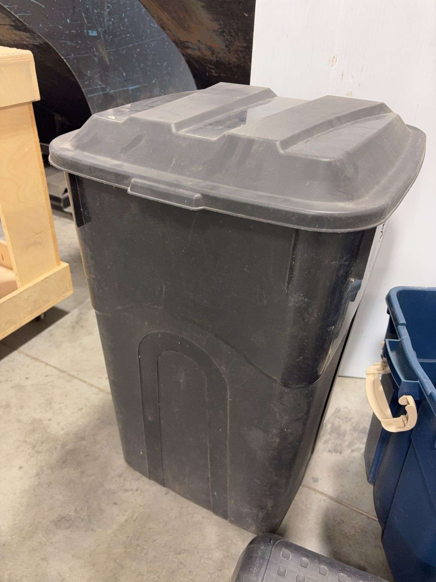 Trash barrel, waste bins, storage tote, and stool - Kaufman Realty ...