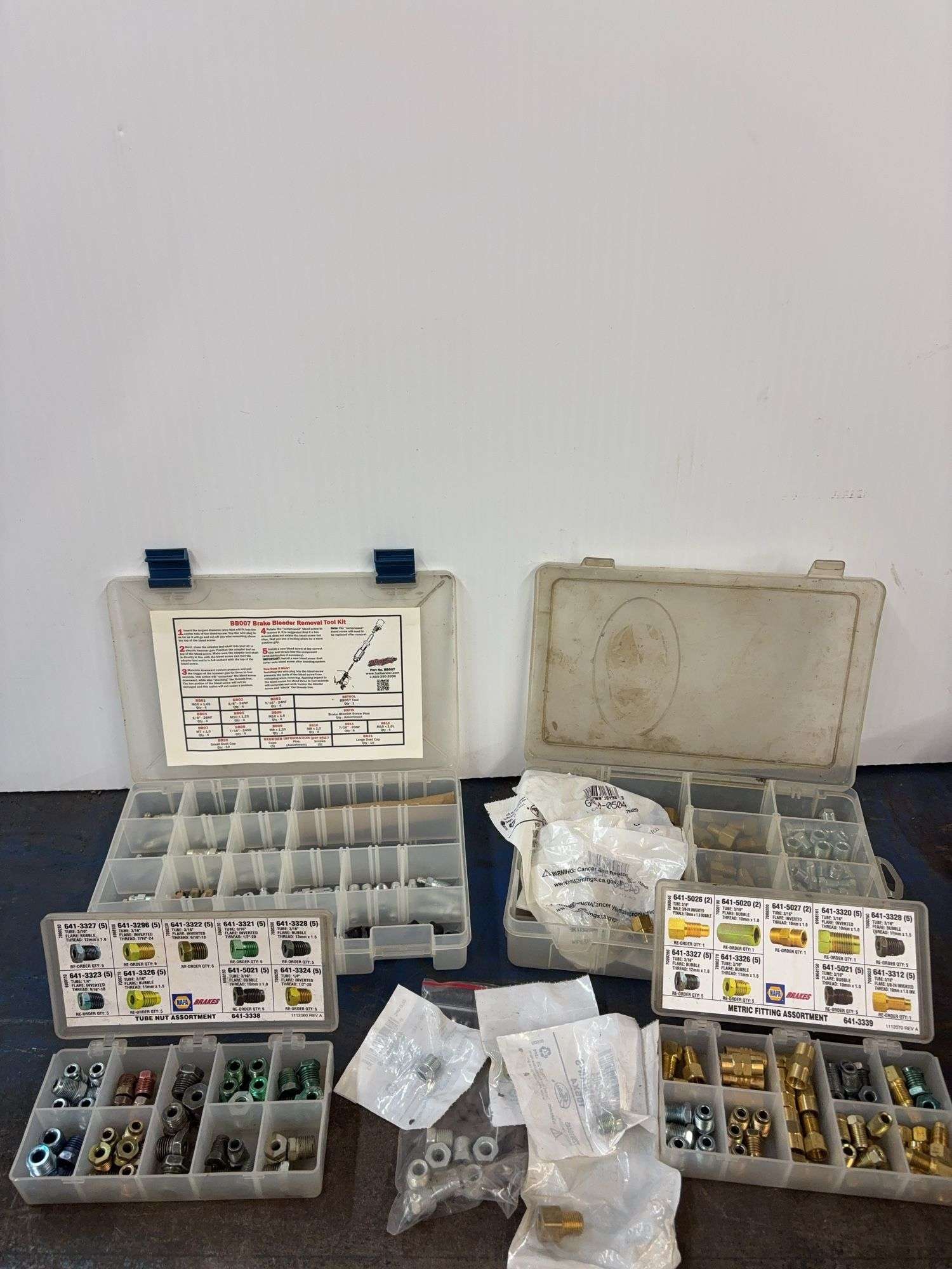 Flat of Brakeline repair parts & kits - Kaufman Realty & Auctions