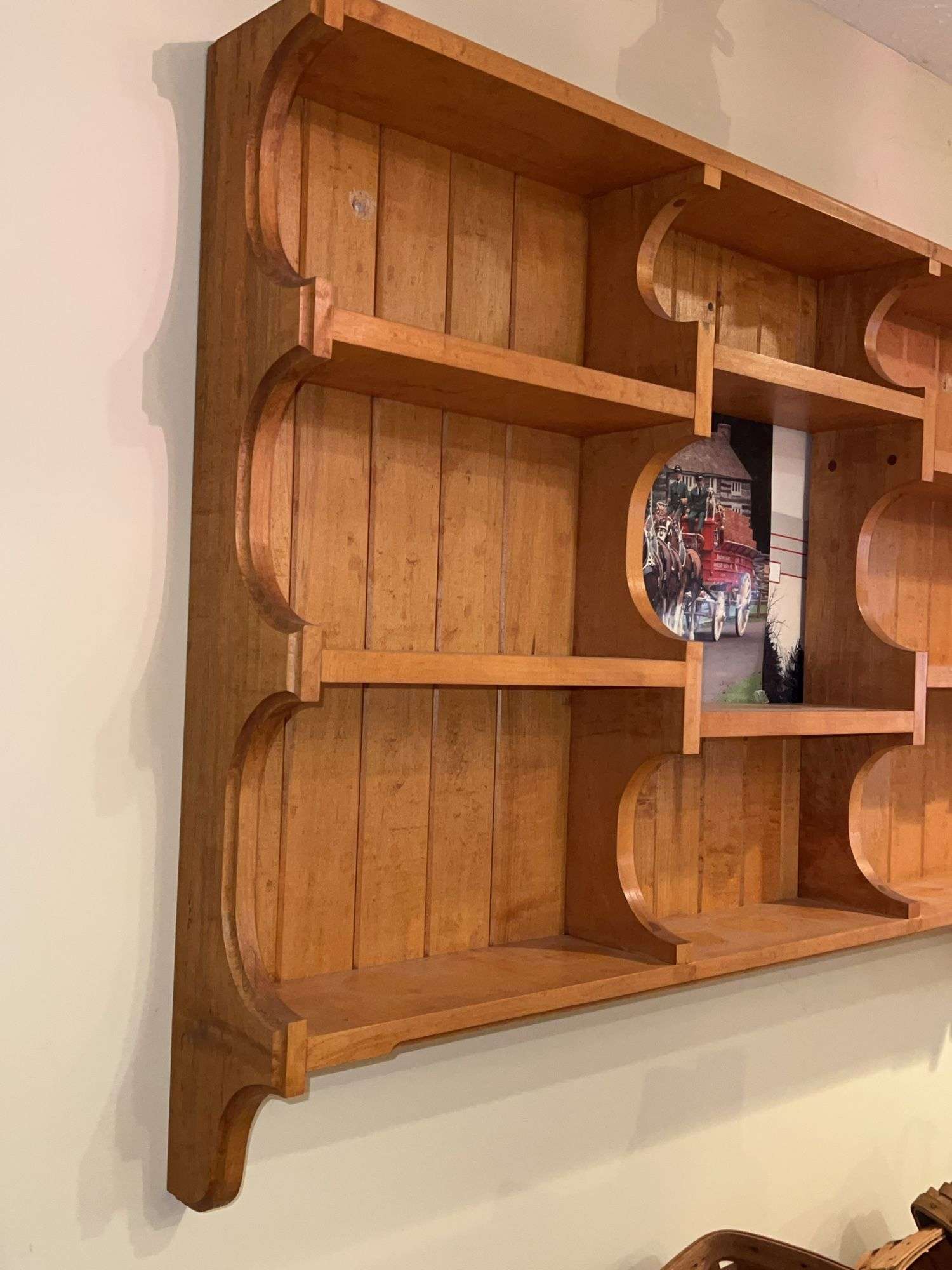 WOODEN WALL SHELF WITH BUDWEISER CALENDAR IN MIDDLE - Kaufman Realty ...