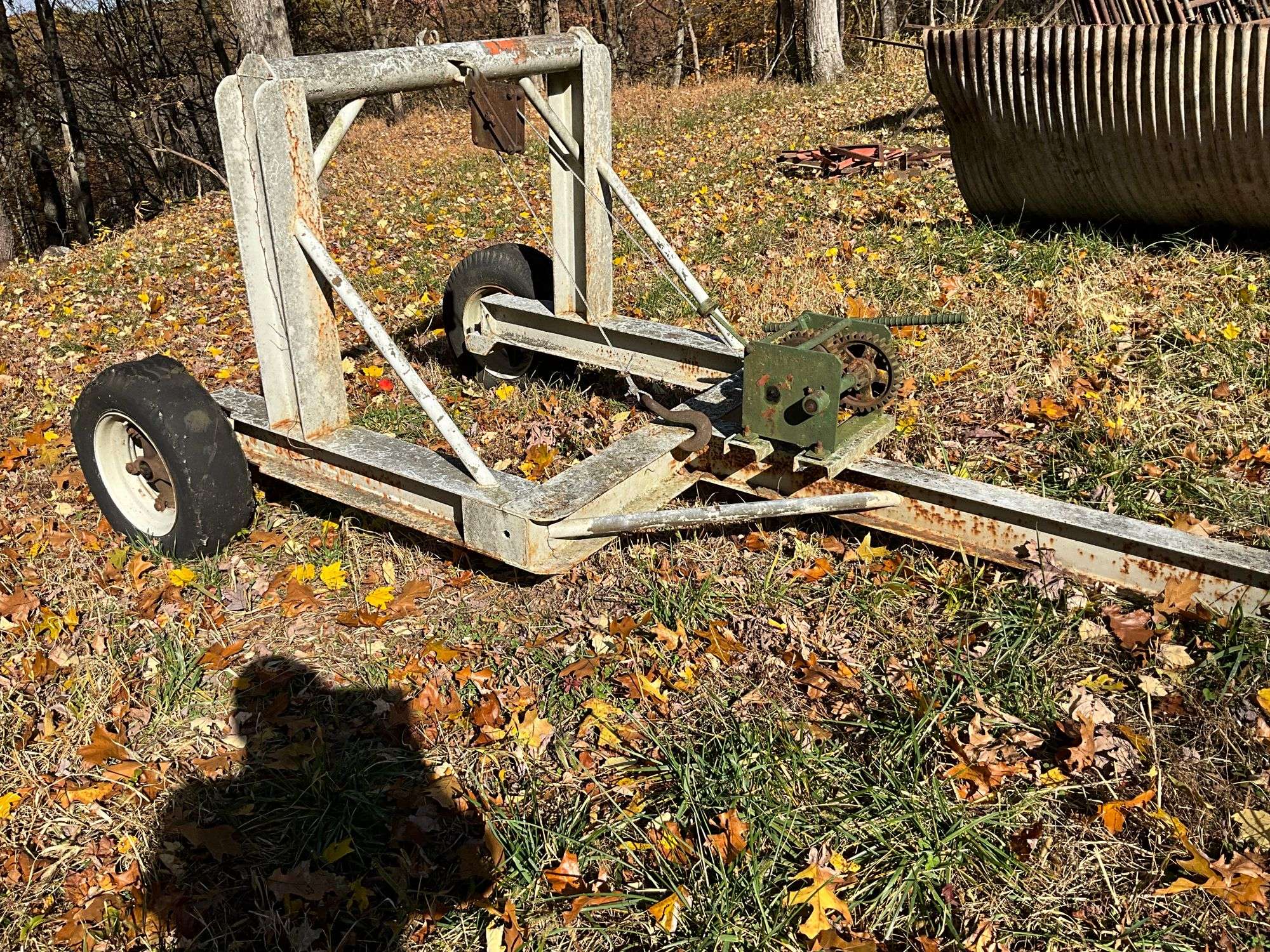 Log Arch with Winch - Kaufman Realty & Auctions
