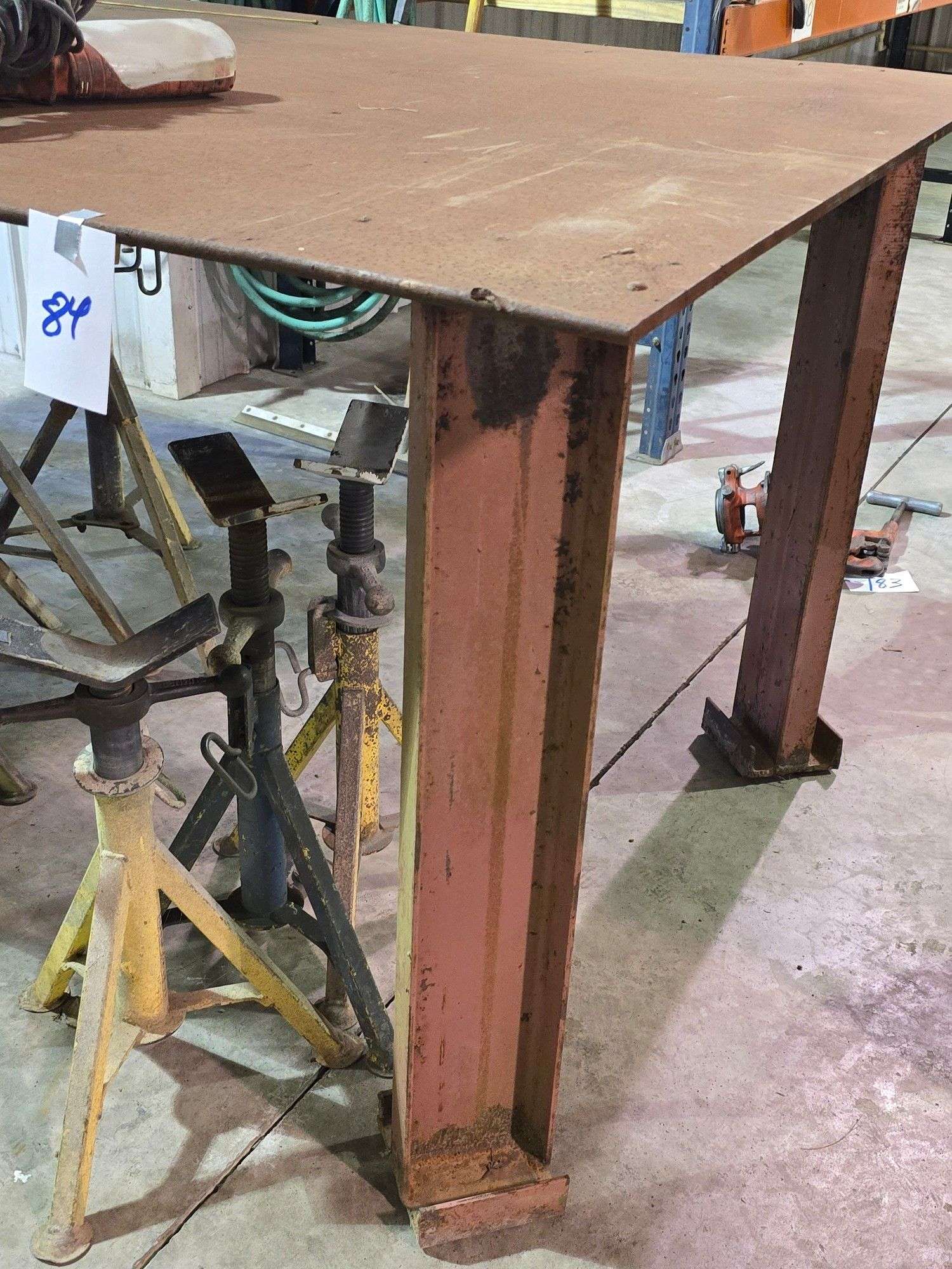METAL SHOP TABLE 96.5" LONG, 49" WIDE, 37" TALL - Kaufman Realty & Auctions