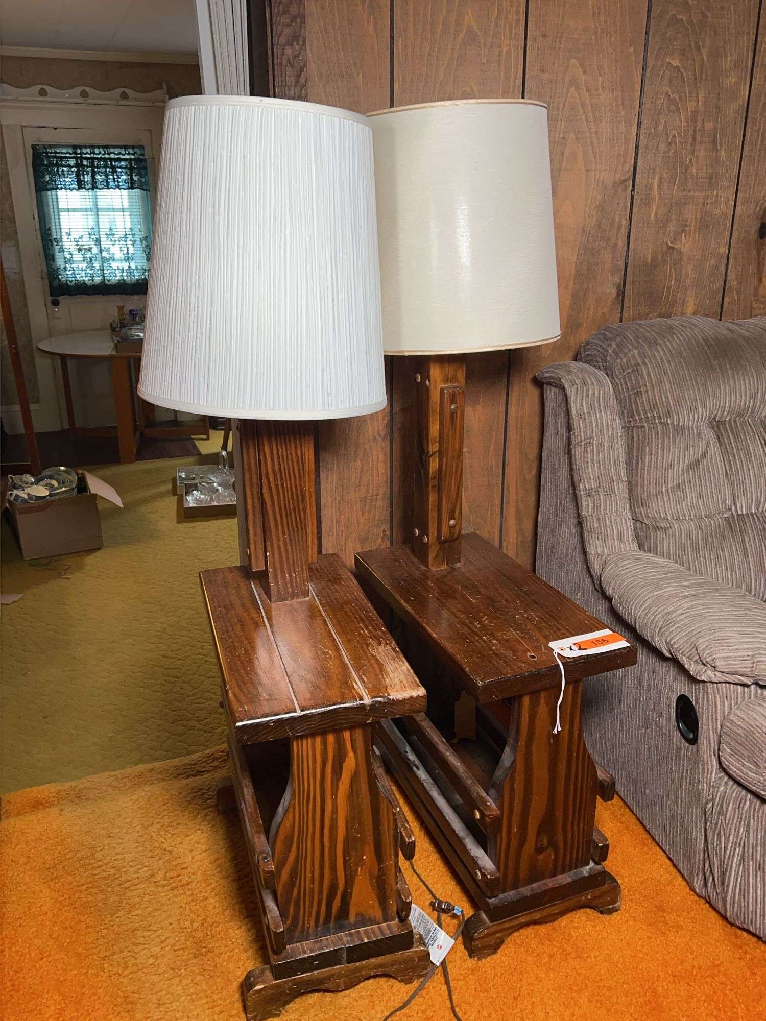 MAGAZINE RACK LIGHTED END TABLES - Kaufman Realty & Auctions