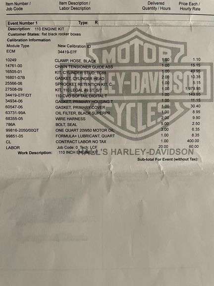 2008 HARLEY-DAVIDSON CROSS BONES - JUST OVER 12,000 MILES. SEE PICTURE ...