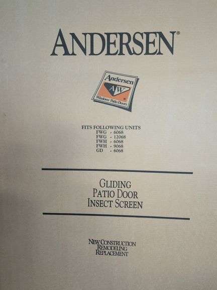 (2) Andersen gliding patio doors with screen with track kit - NIB - 35. ...