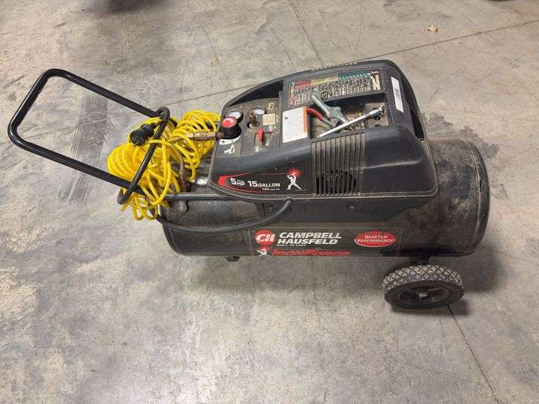 15 gallon Campbell Hausfeld air compressor - Kaufman Realty & Auctions