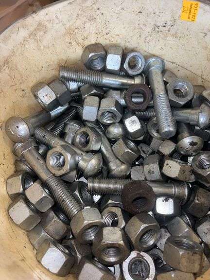 Bucket of Assorted Nuts/Bolts - Kaufman Realty & Auctions
