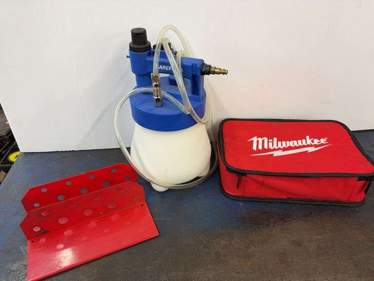 Brake line vac, Milwaukee case & other piece - Kaufman Realty & Auctions