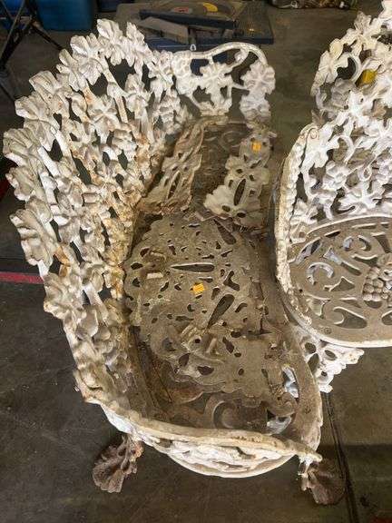 White Wrought Iron Bench and 2 Chairs (EXTRA PIECES) - Kaufman Realty ...