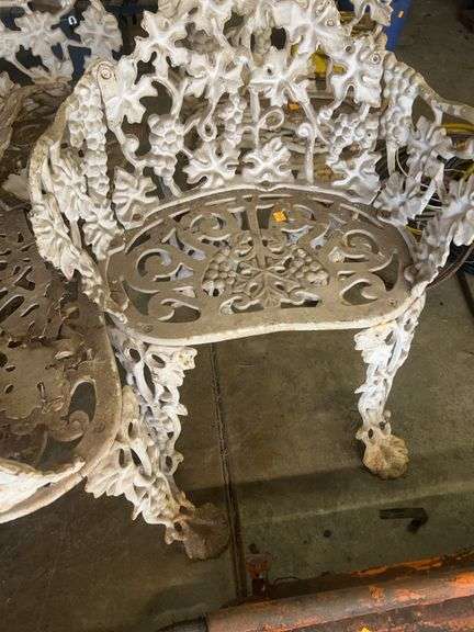 White Wrought Iron Bench and 2 Chairs (EXTRA PIECES) - Kaufman Realty ...