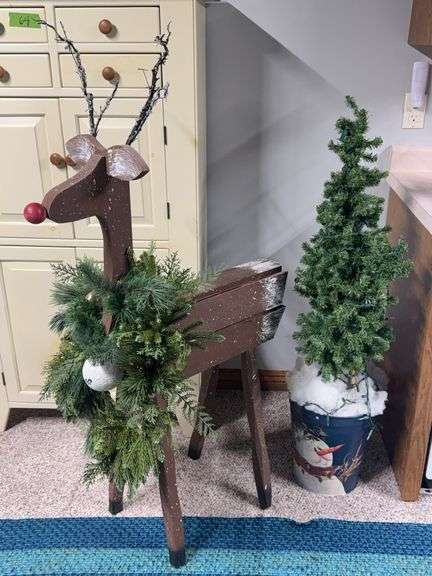 RUDOLPH DECOR AND MINI CHRISTMAS TREE - Kaufman Realty & Auctions