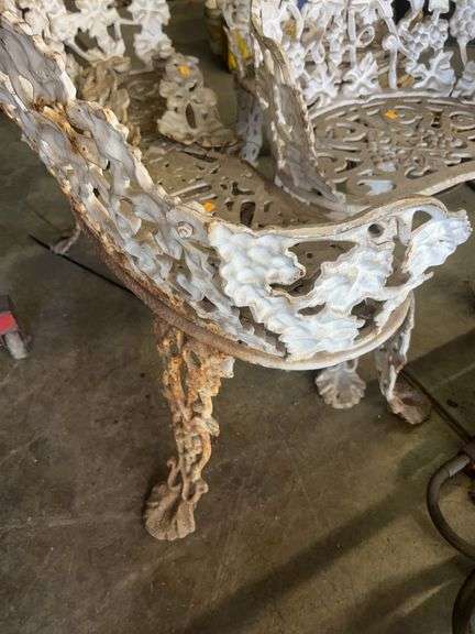 White Wrought Iron Bench and 2 Chairs (EXTRA PIECES) - Kaufman Realty ...