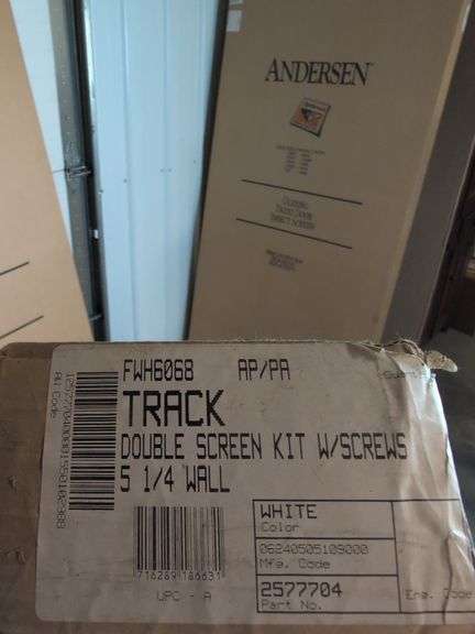 (2) Andersen gliding patio doors with screen with track kit - NIB - 35. ...