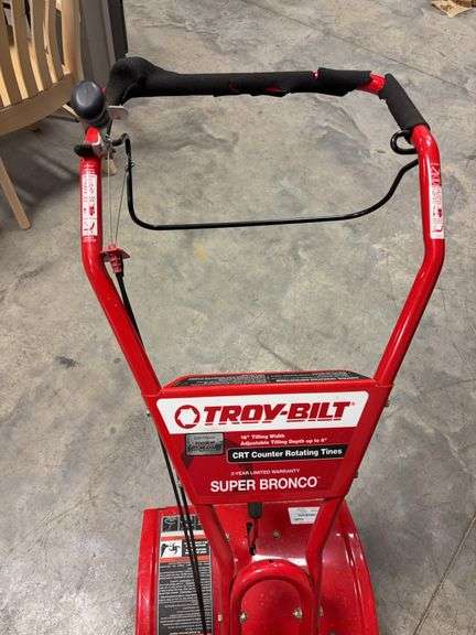 Troy-Bilt Super Bronco 16” tiller - works - Kaufman Realty & Auctions