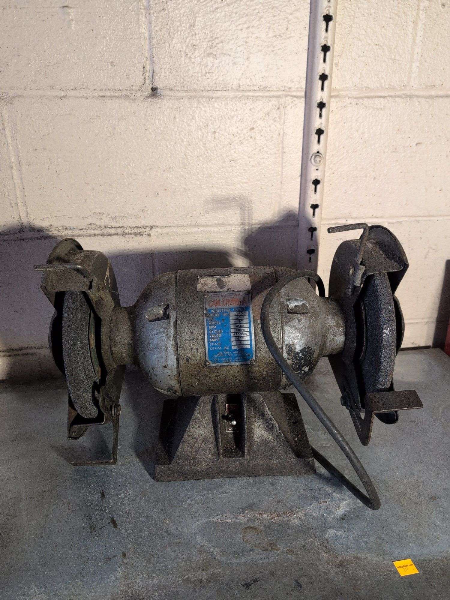 Columbia bench grinding wheel - untested - Kaufman Realty & Auctions