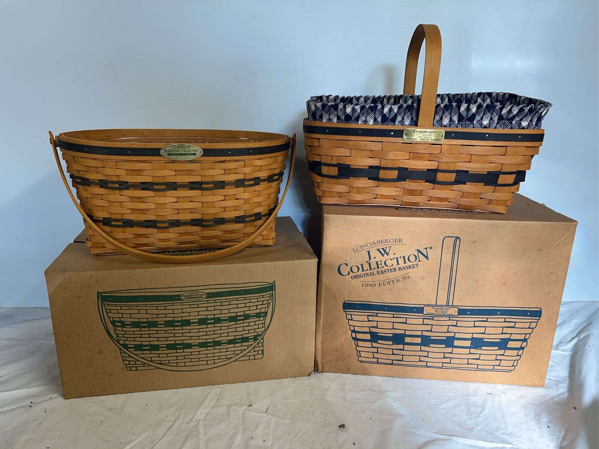 (2) Longaberger baskets- Traditions Collection & J. W. Collection ...